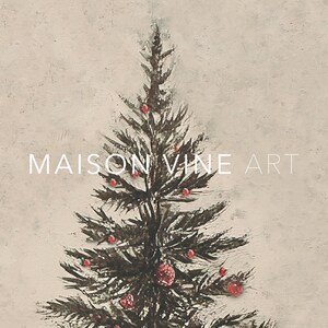 Rustic Christmas Tree Print Printable Wall Art Country Christmas Decor ...