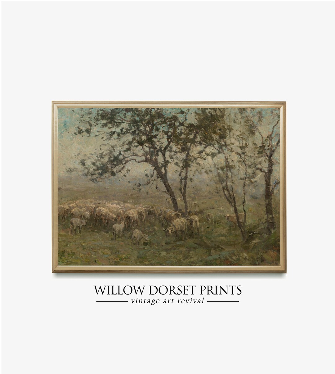 Flock of Sheep Art Print Printable Vintage Art 1085 - Etsy UK