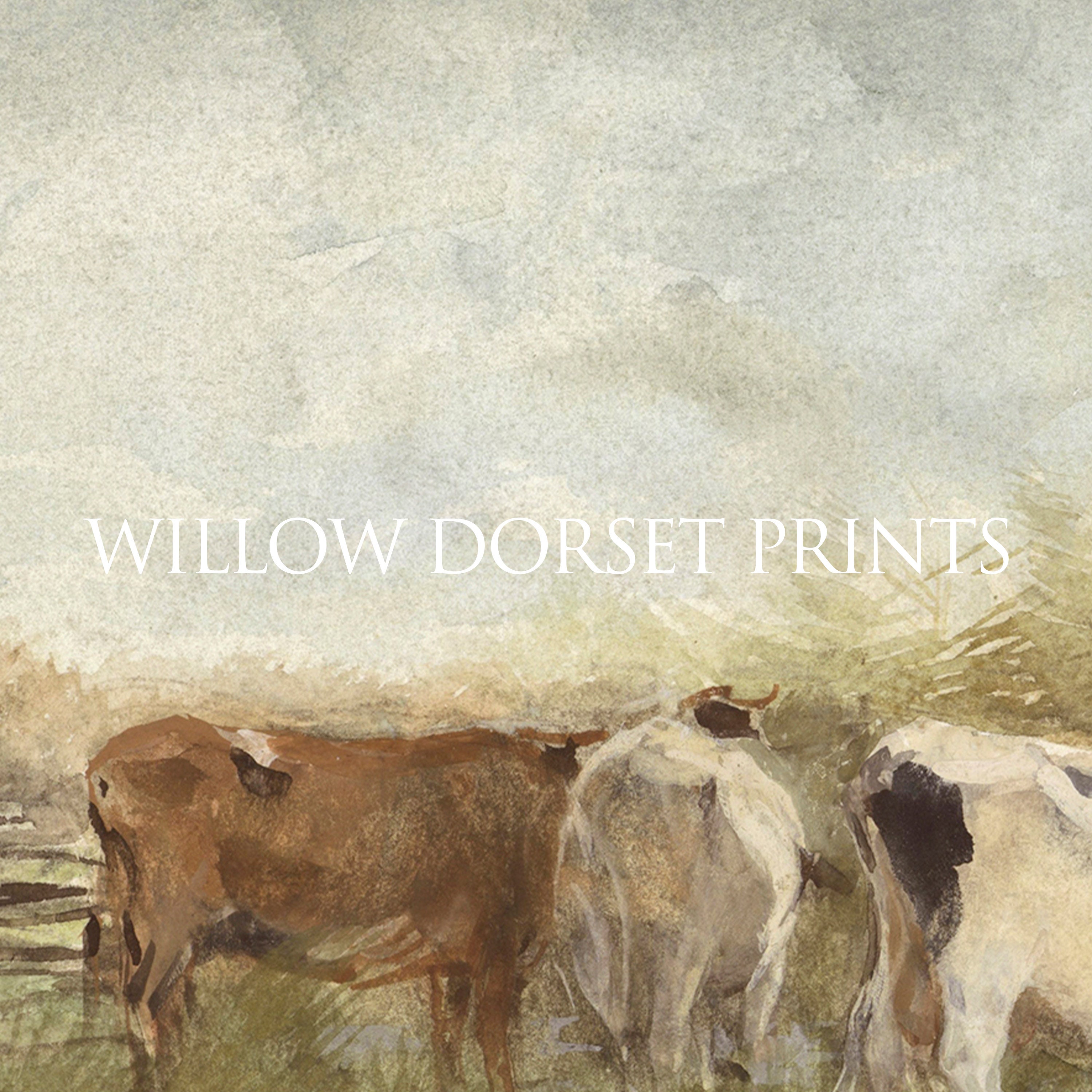 Vintage Farm Artwork Cow Wall Decor Antique Cow Painting - Etsy