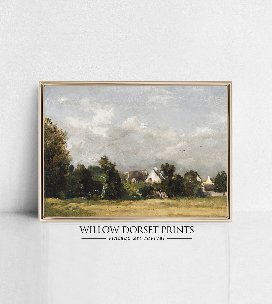 French Village Art Country Scene Art French Countryside Green Foliage ...