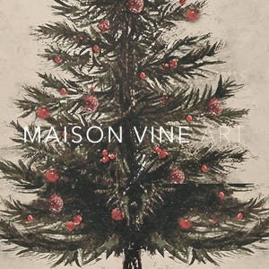 Rustic Christmas Tree Print Printable Wall Art Country Christmas Decor ...