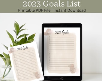 Digital Printable New Years Goals Digital New Years List - Etsy