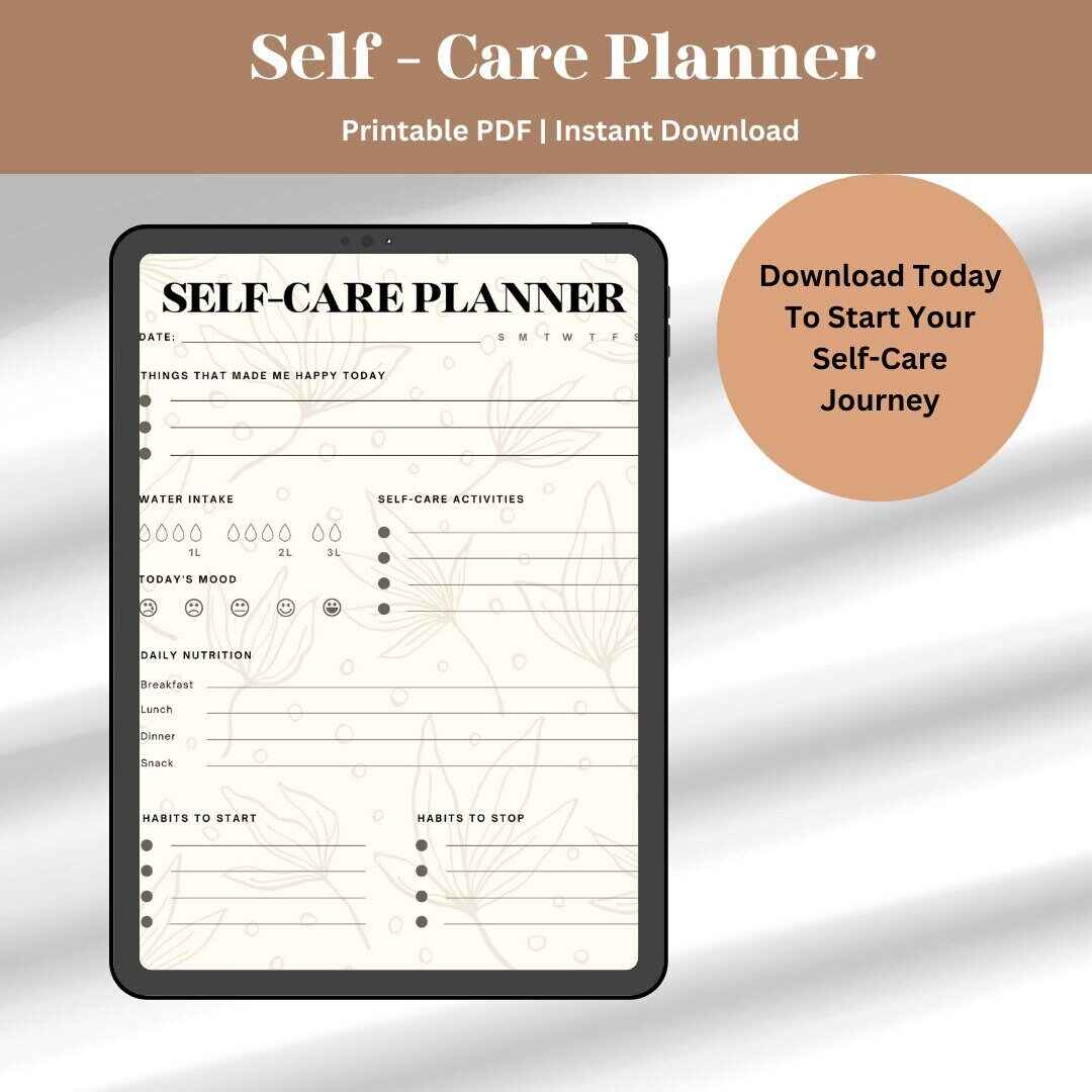 Self-care Planner, Self Care Tracker, Habit Tracker, Goals Tracker ...