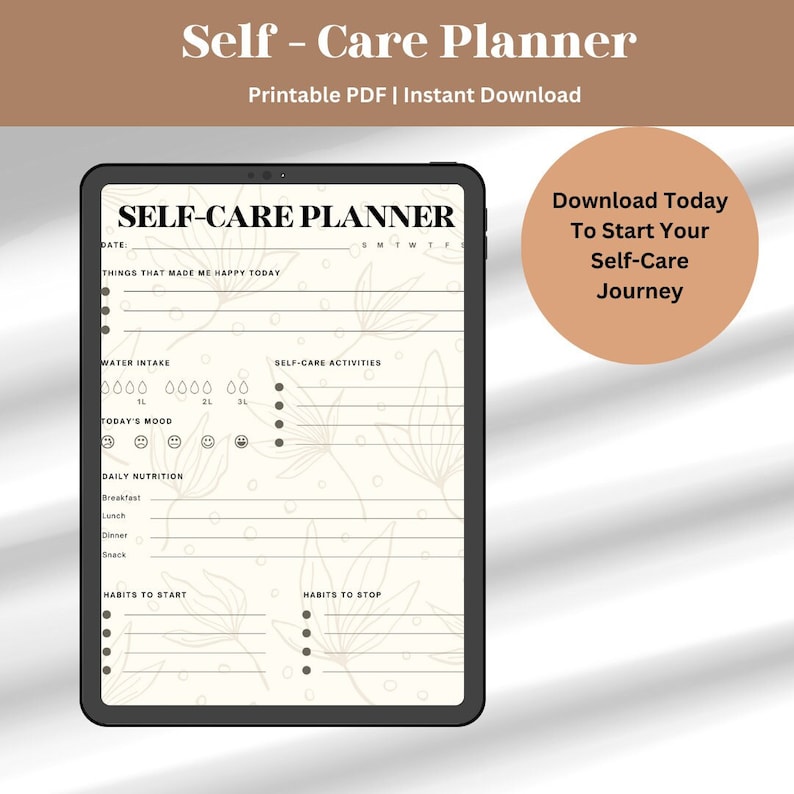 Self-care Planner, Self Care Tracker, Habit Tracker, Goals Tracker ...