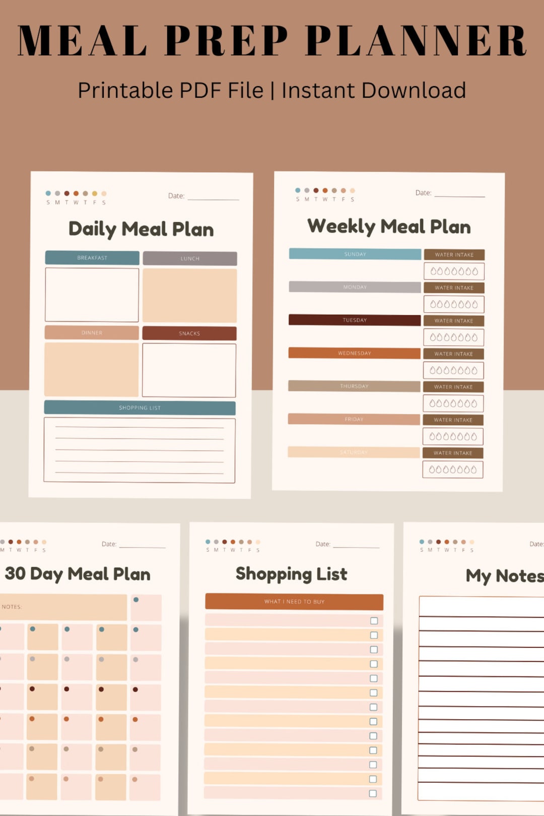 Meal Prep Plan, Meal Prep Tracker, Meal Planner, New Year Meal Plan ...