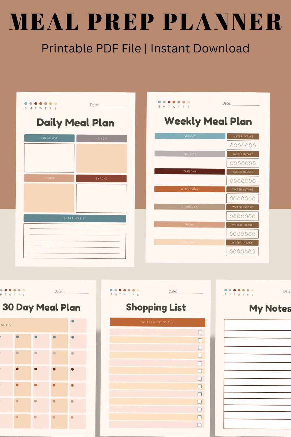 Meal Prep Plan, Meal Prep Tracker, Meal Planner, New Year Meal Plan ...