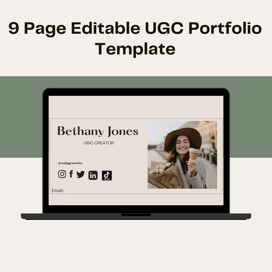 Editable UGC Portfolio Template, UGC Media Kit, New Year Side Hustle ...