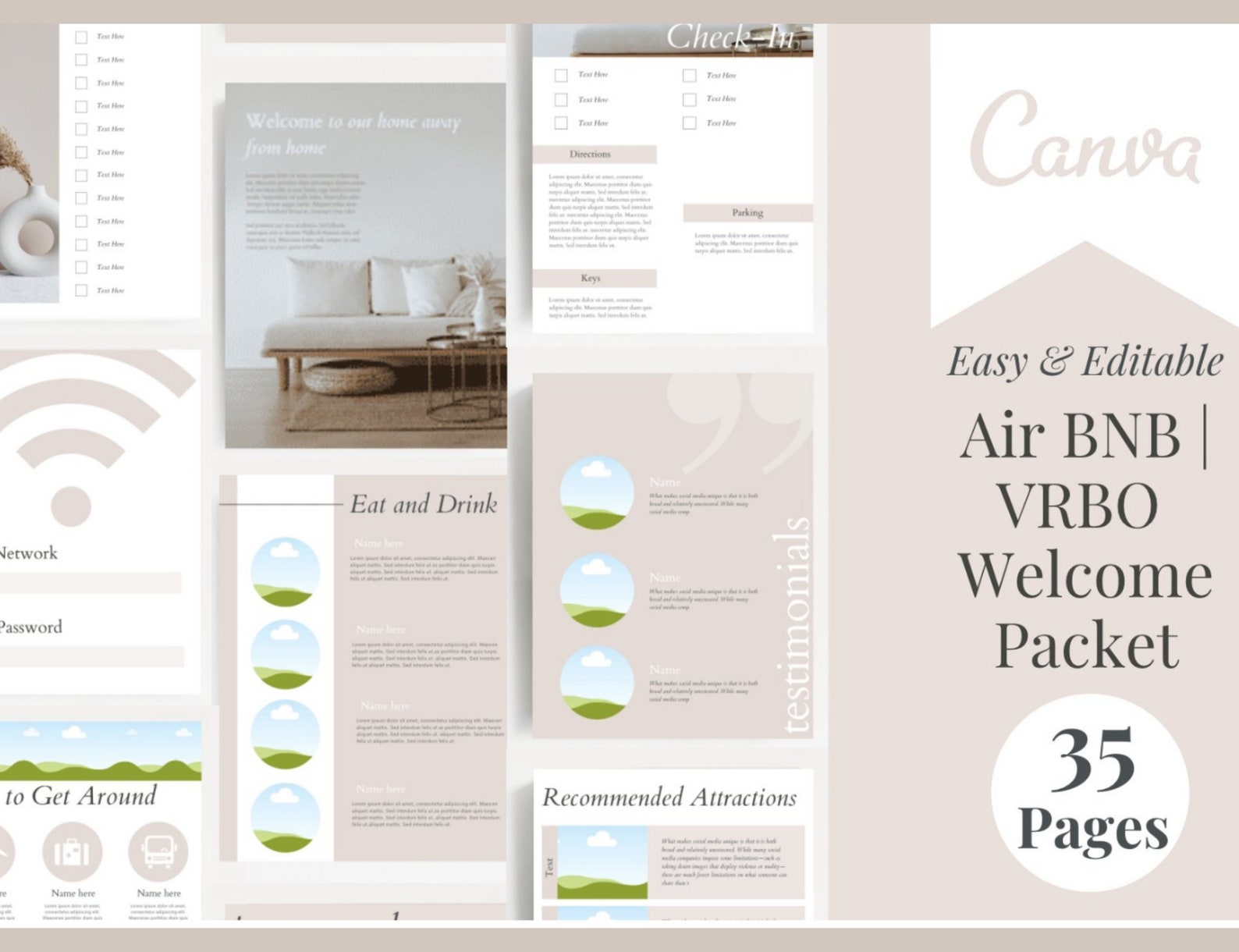 Editable Airbnb Welcome Packet Template, Vrbo Welcome Packet, Vacation ...