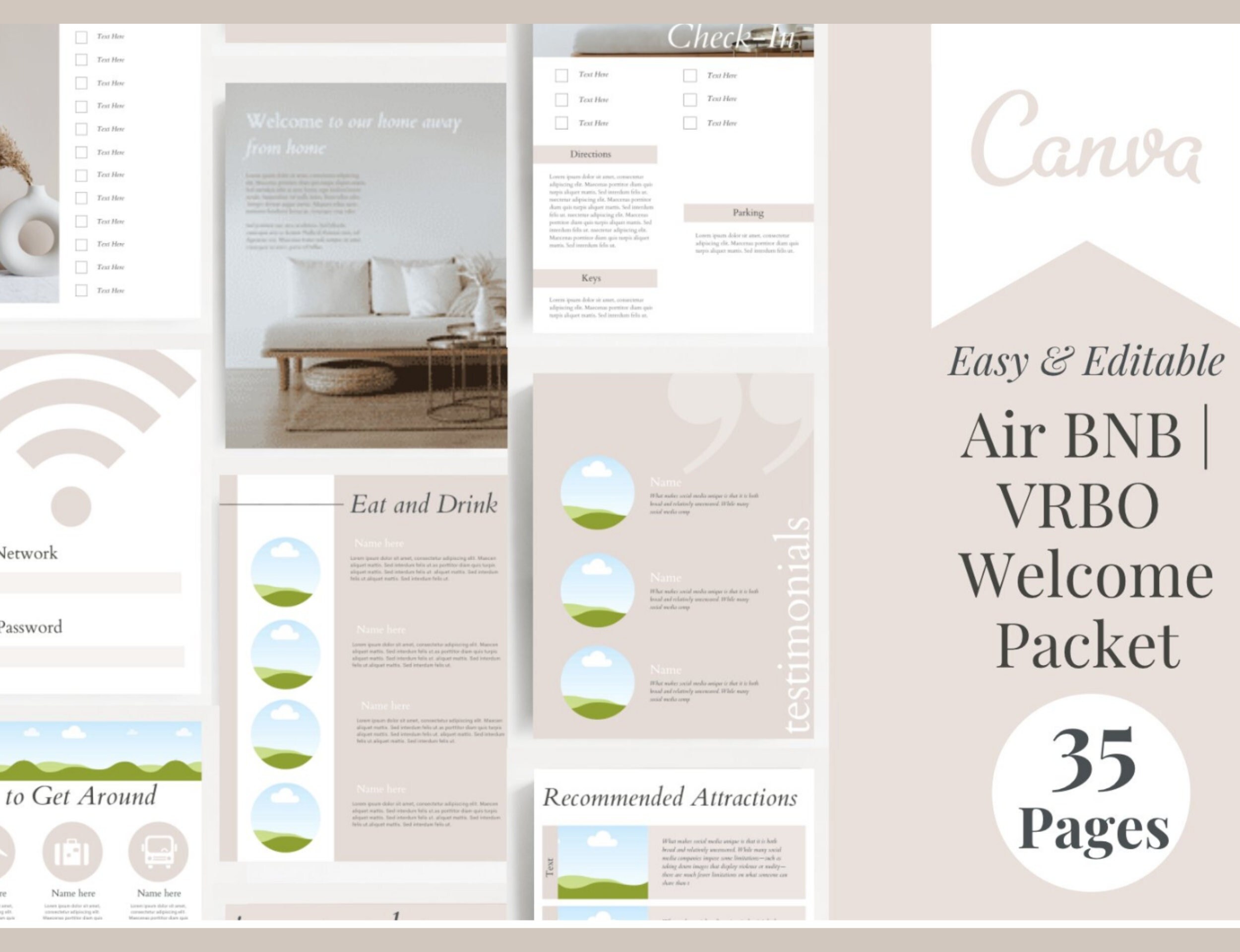 Editable Airbnb Welcome Packet Template, Vrbo Welcome Packet, Vacation ...