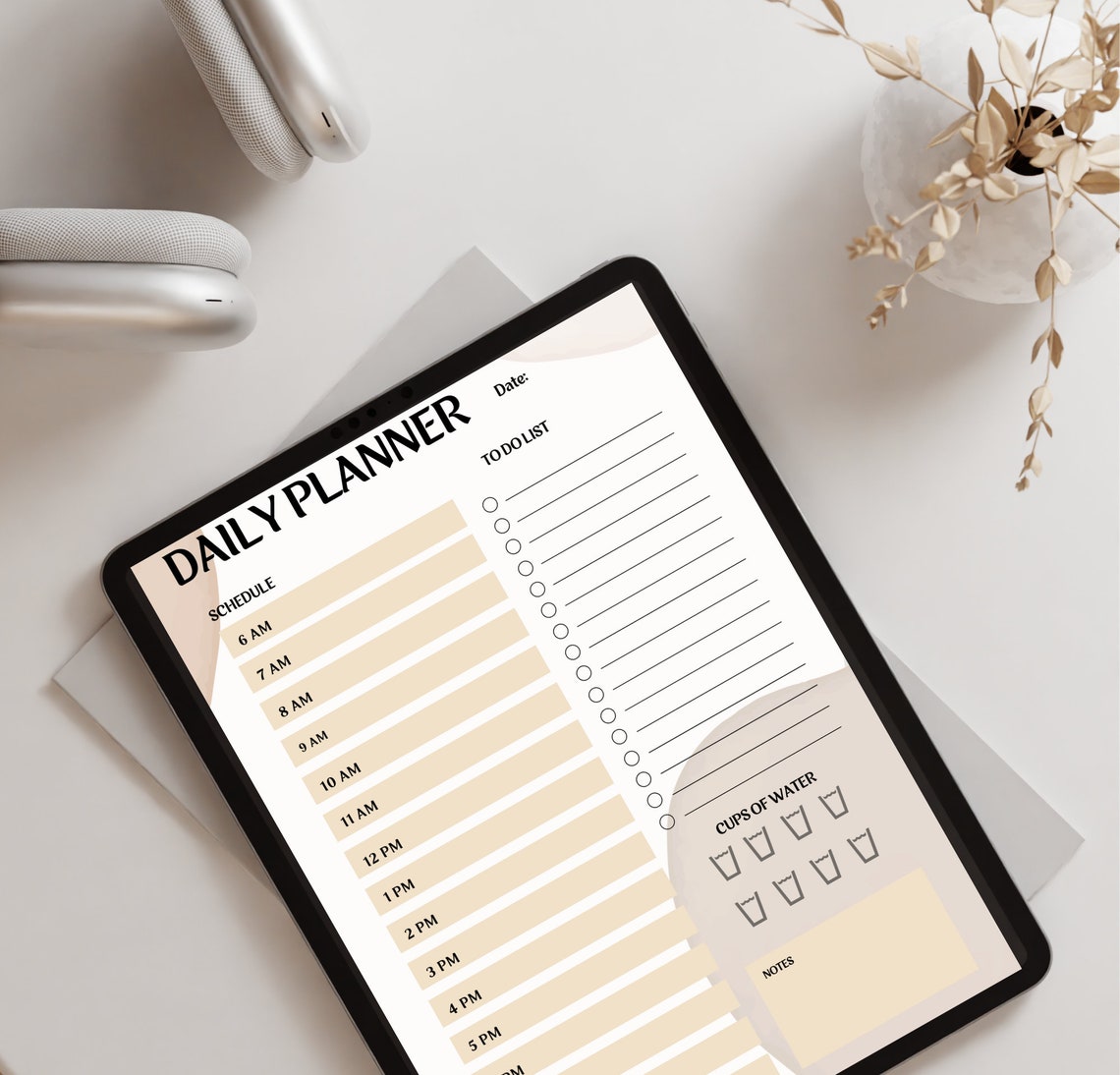 Boho Daily Planner, Goals to Do List, Aesthetic Daily Planner, Goals ...