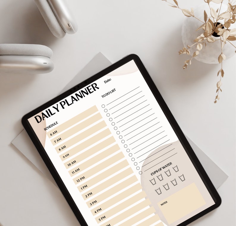 Boho Daily Planner, Goals to Do List, Aesthetic Daily Planner, Goals ...