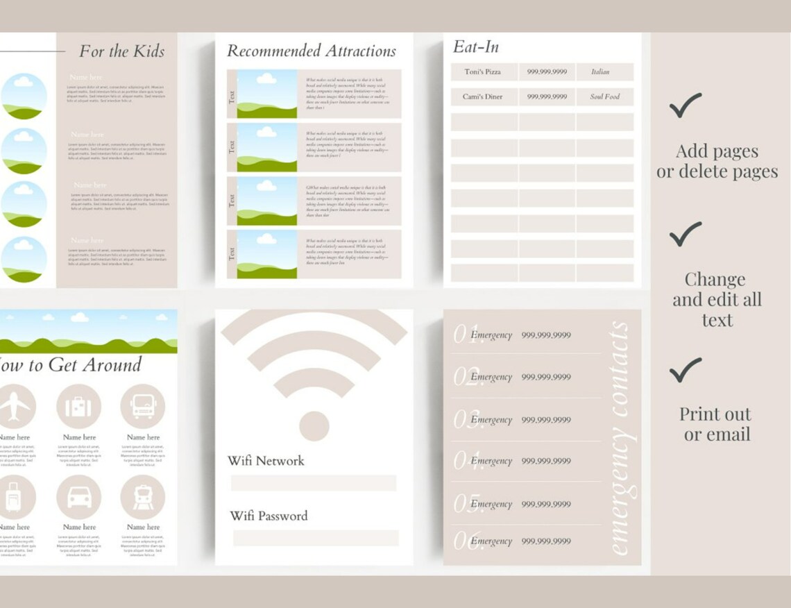 Editable Airbnb Welcome Packet Template, Vrbo Welcome Packet, Vacation ...