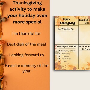 Thanksgiving Dinner Activity, I'm Thankful for Worksheet, Thanksgiving ...