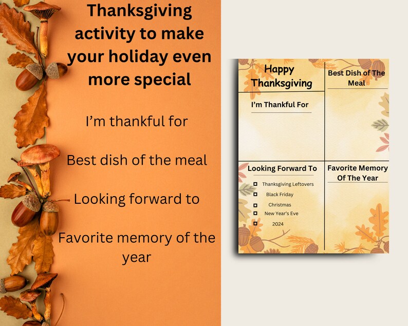 Thanksgiving Dinner Activity, I'm Thankful for Worksheet, Thanksgiving ...
