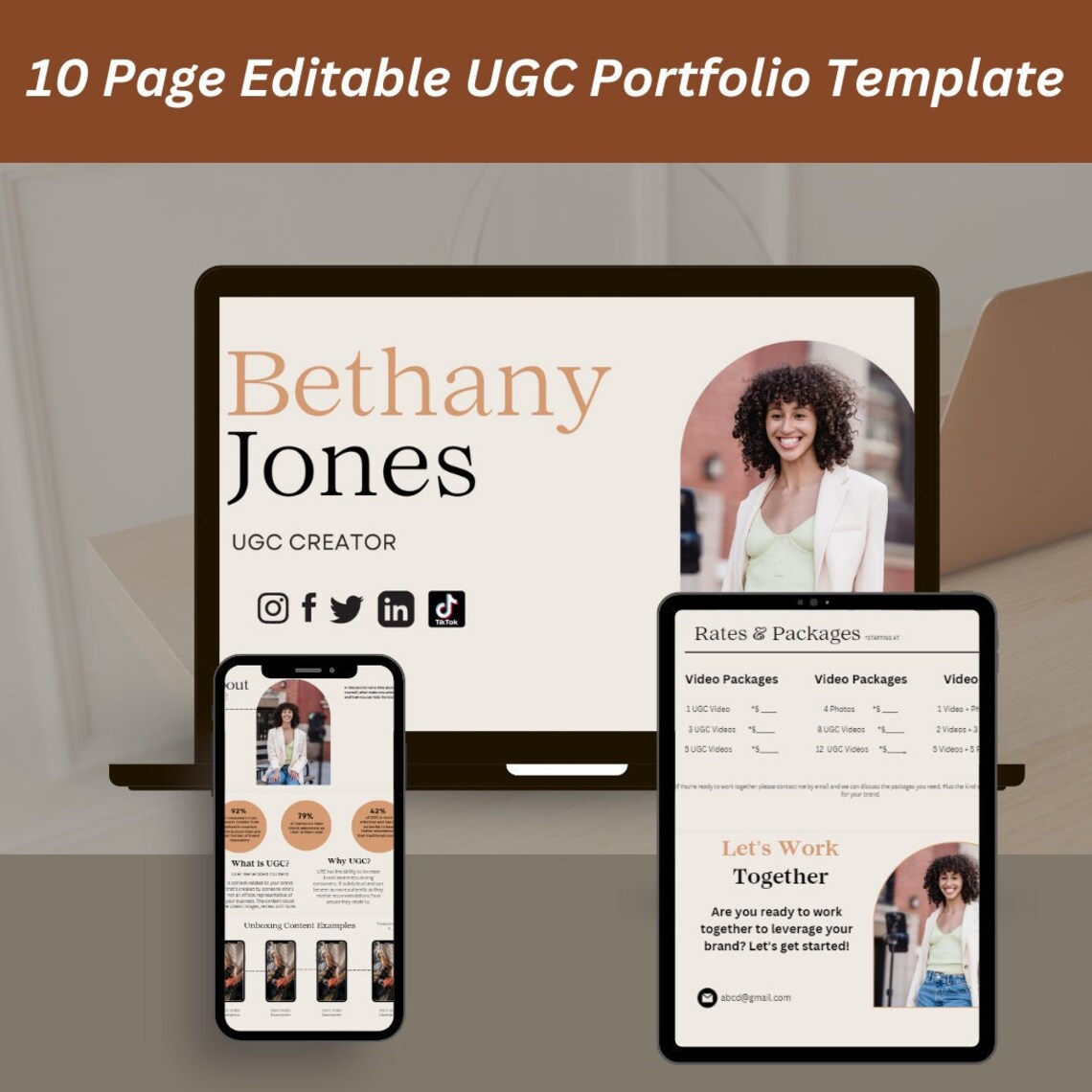Editable UGC Portfolio Template, UGC Media Kit, New Year Side Hustle ...