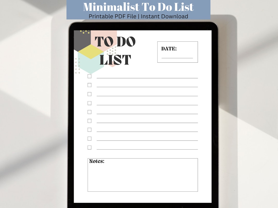 Minimalist to Do List, Modern to Do List, Daily to Do List, Goal ...