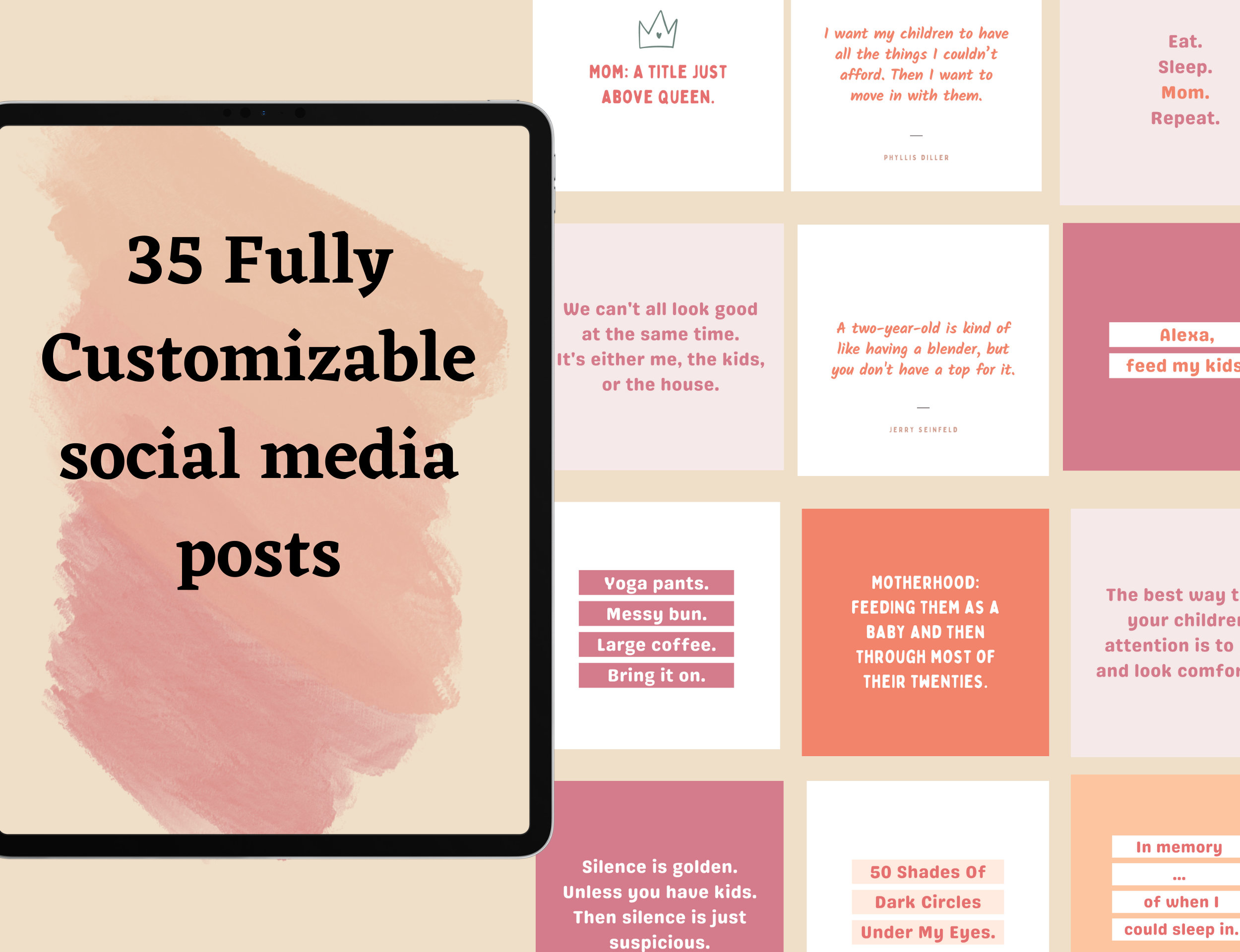 Motherhood Social Media Posts, Ready Made Social Media Posts, Canva ...