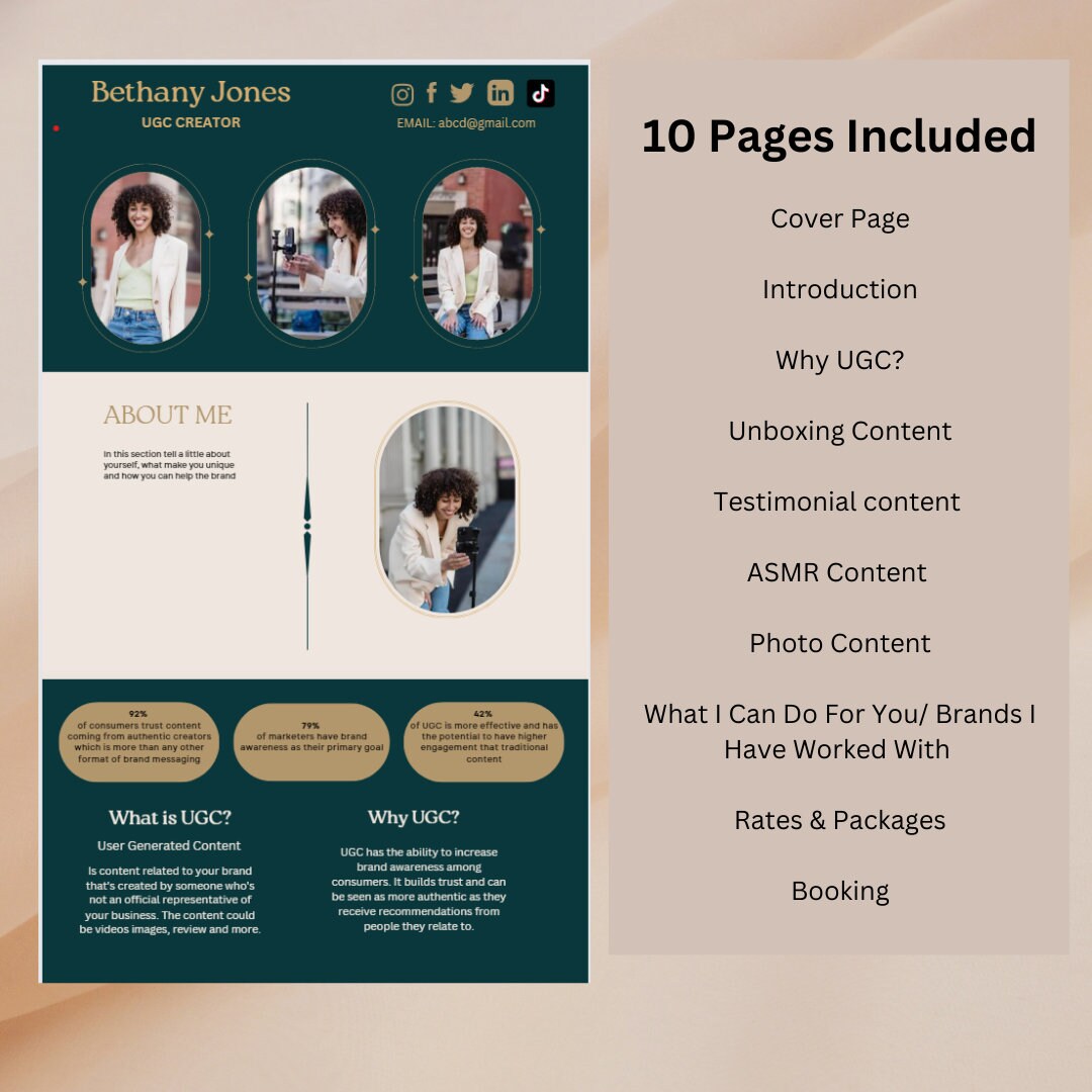 Editable UGC Portfolio Template, UGC Media Kit, New Year Side Hustle ...