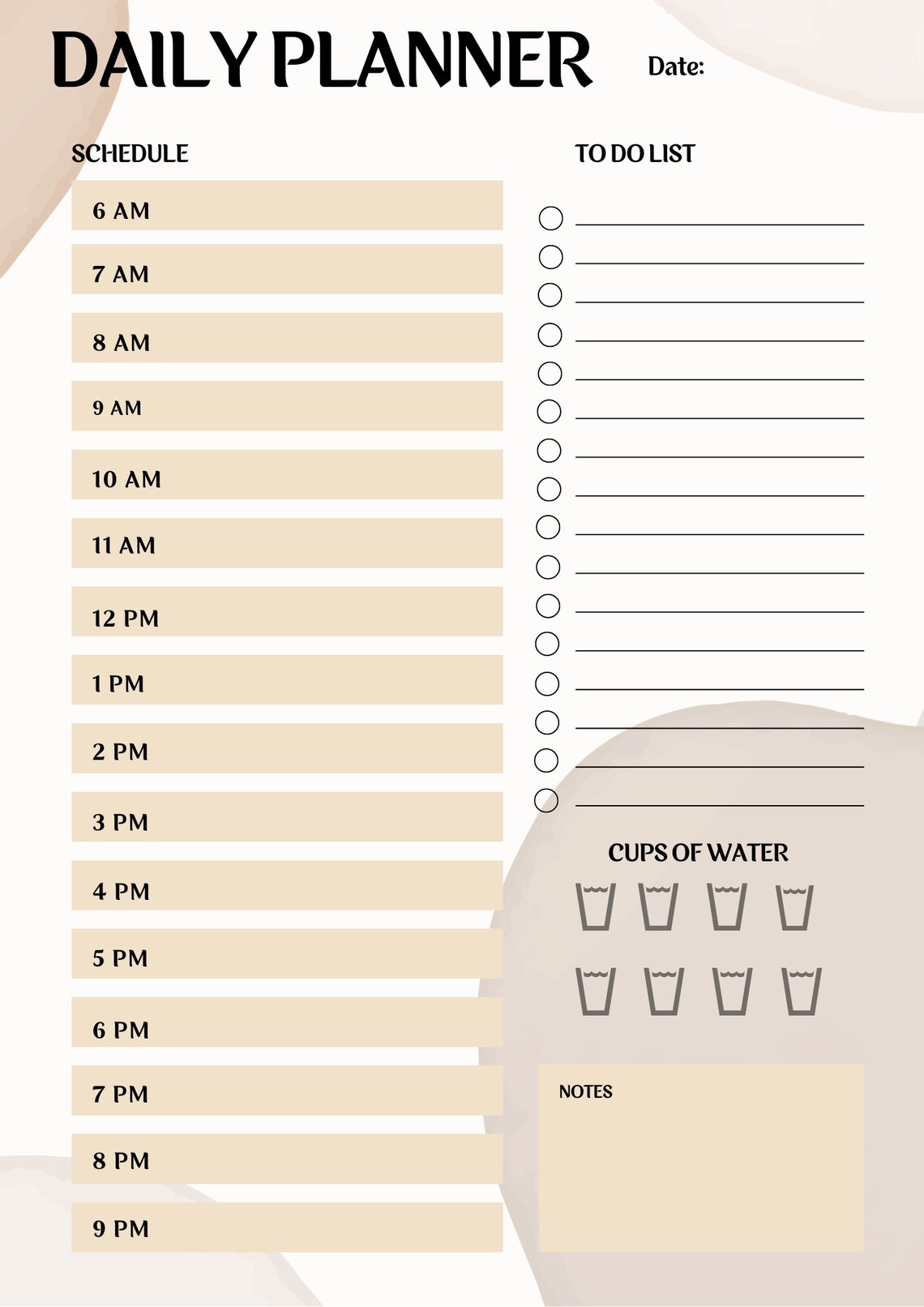 Boho Daily Planner, Goals to Do List, Aesthetic Daily Planner, Goals ...