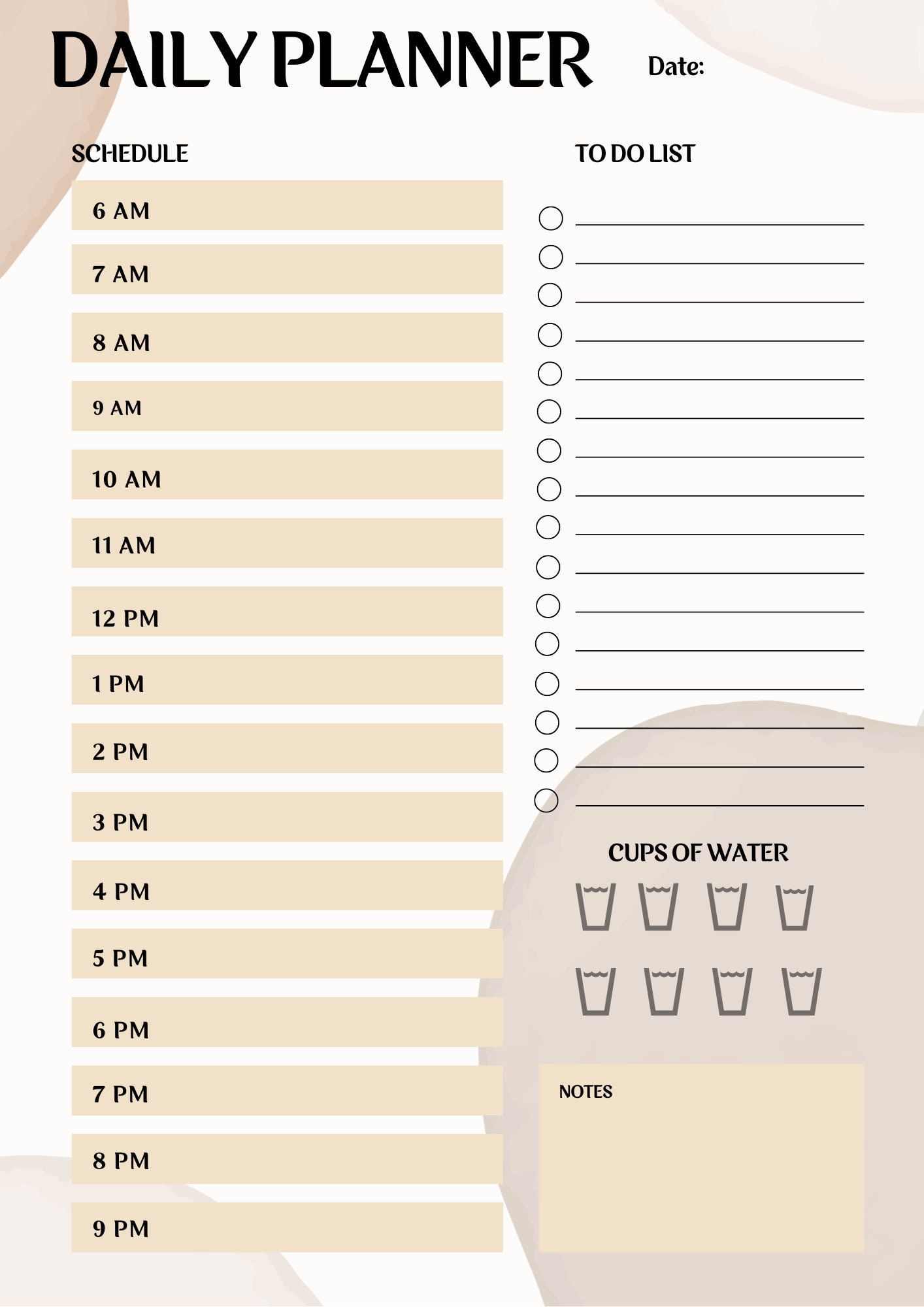 Boho Daily Planner, Goals to Do List, Aesthetic Daily Planner, Goals ...