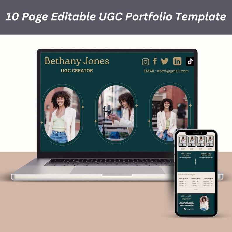 Editable UGC Portfolio Template, UGC Media Kit, New Year Side Hustle ...