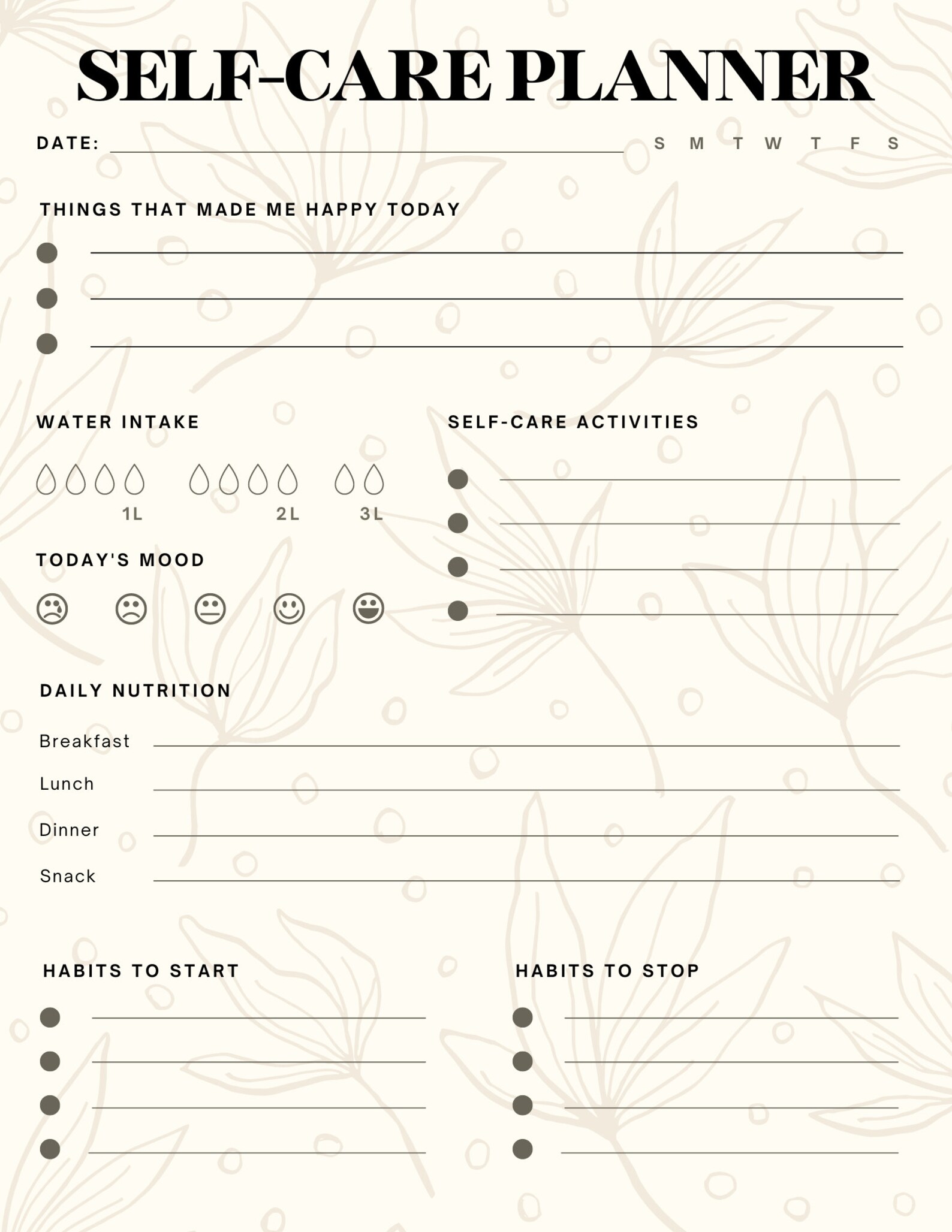 Self-care Planner, Self Care Tracker, Habit Tracker, Goals Tracker ...