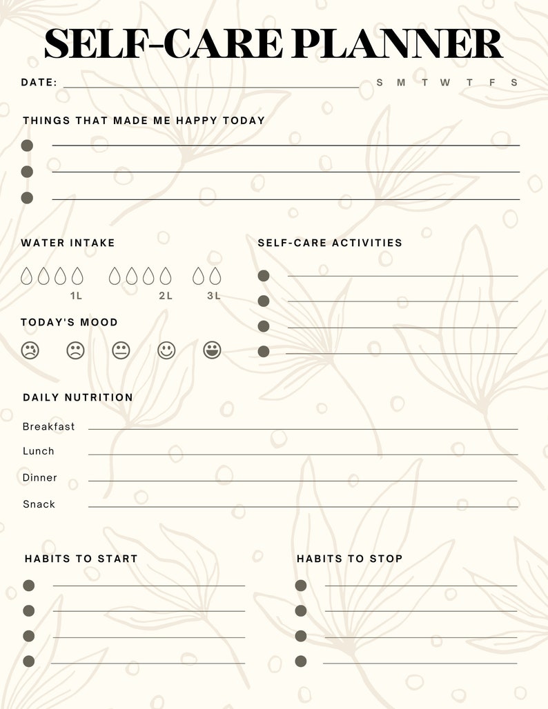 Self-care Planner, Self Care Tracker, Habit Tracker, Goals Tracker ...