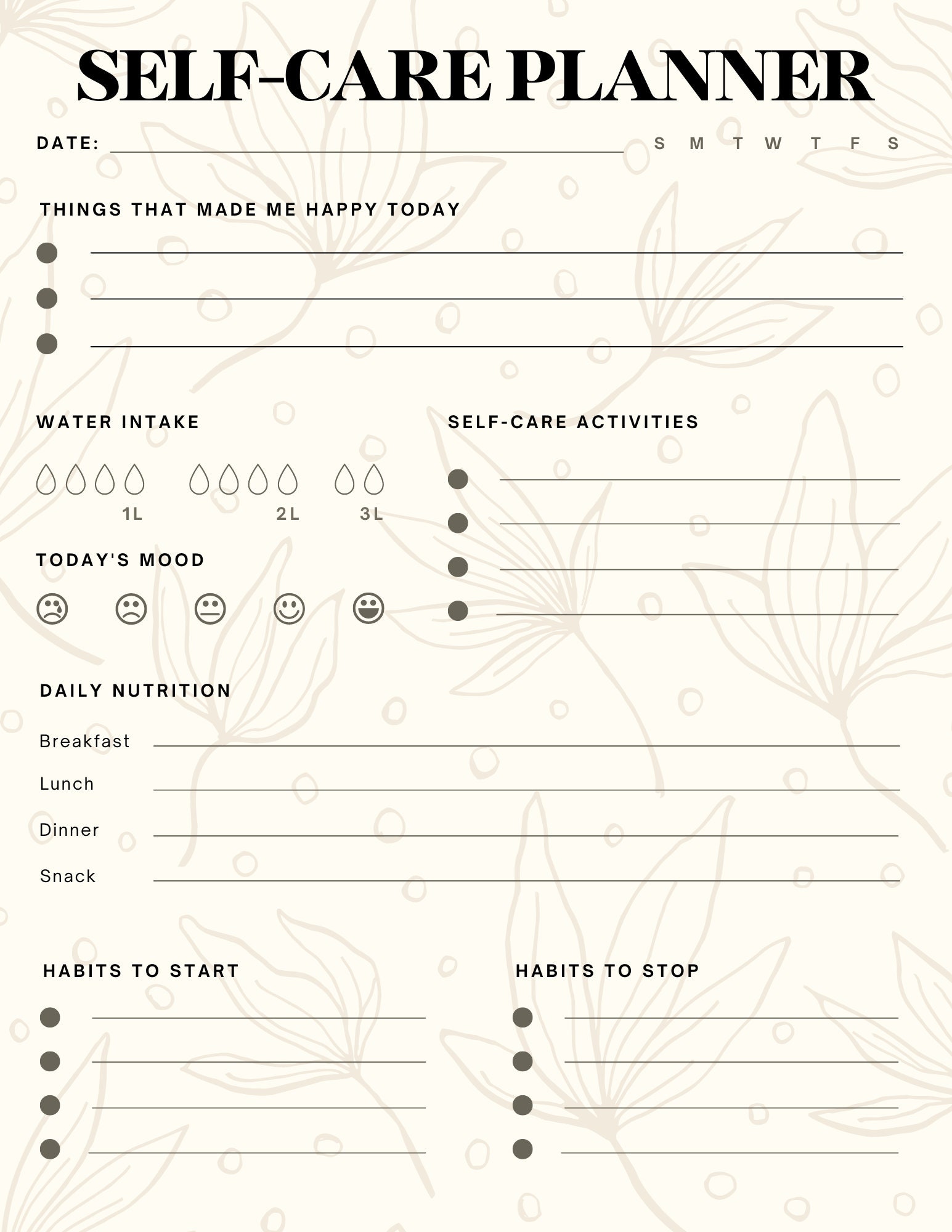 Self-care Planner, Self Care Tracker, Habit Tracker, Goals Tracker ...