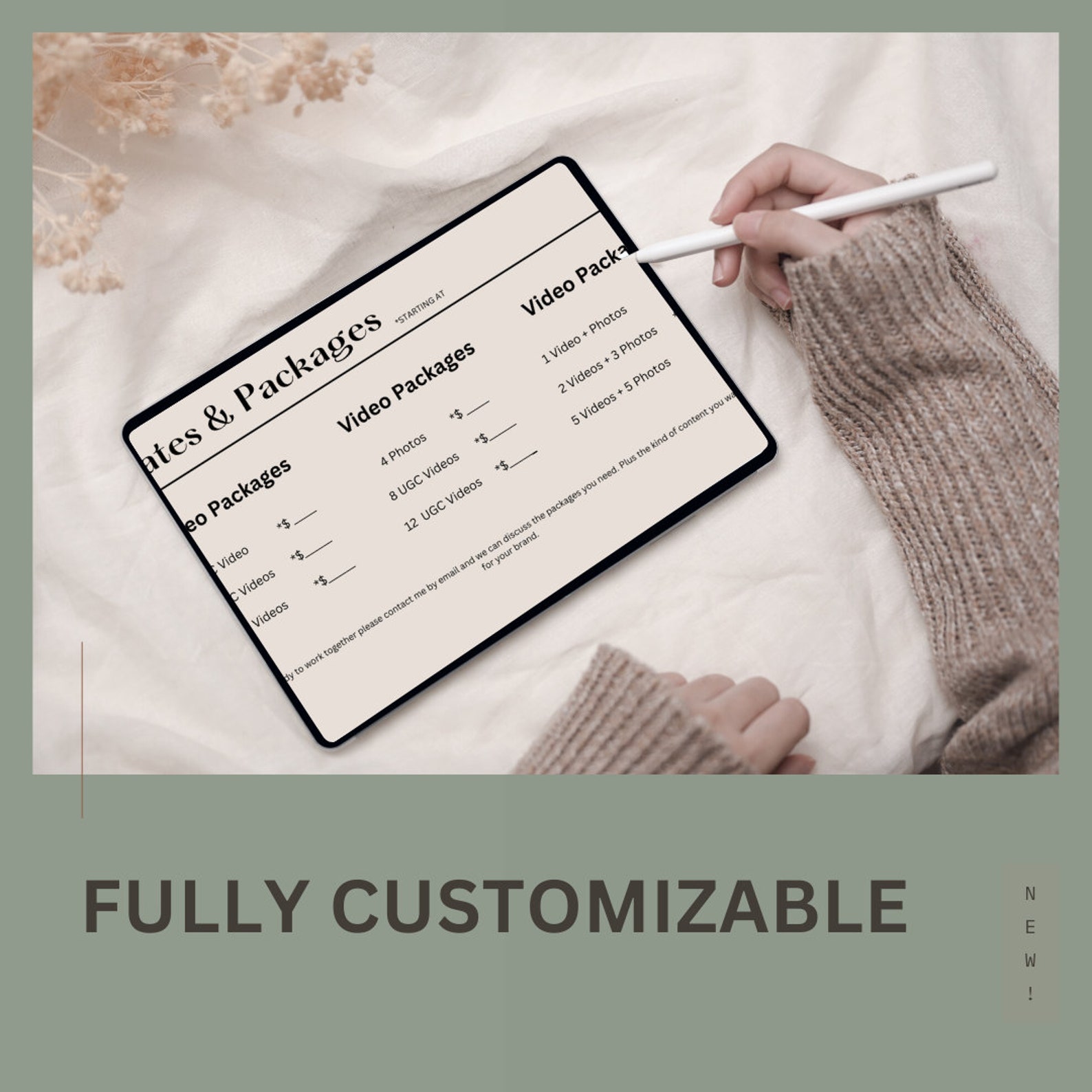 Editable UGC Portfolio Template, UGC Media Kit, New Year Side Hustle ...