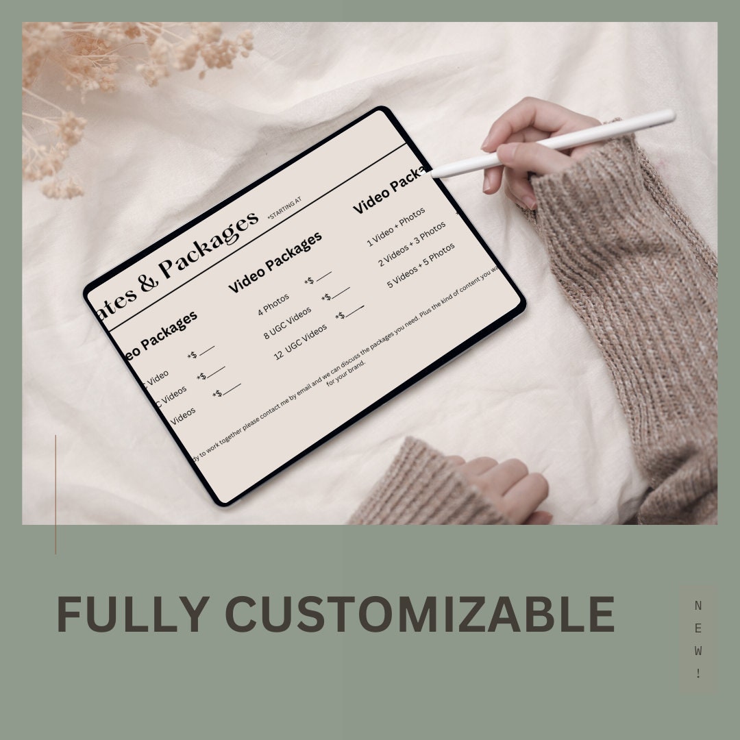 Editable UGC Portfolio Template, UGC Media Kit, New Year Side Hustle ...