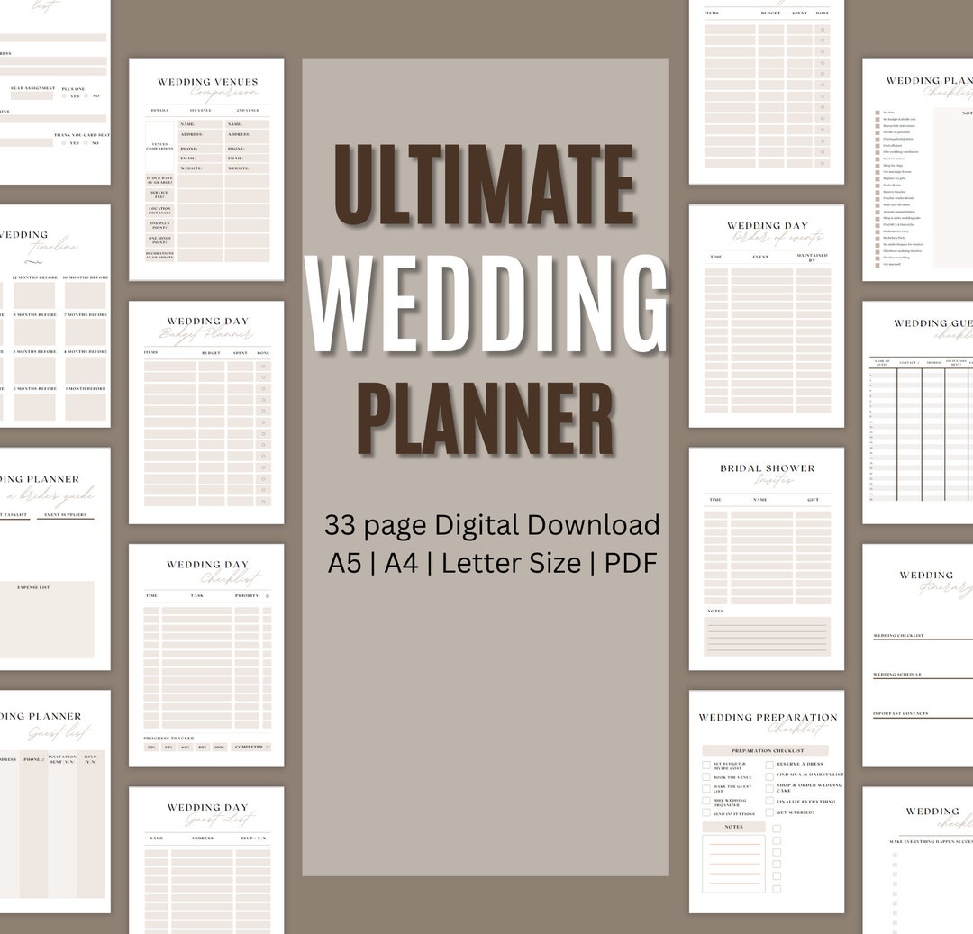 Ultimate Wedding Planner Template, Wedding Planner Printable, Printable ...