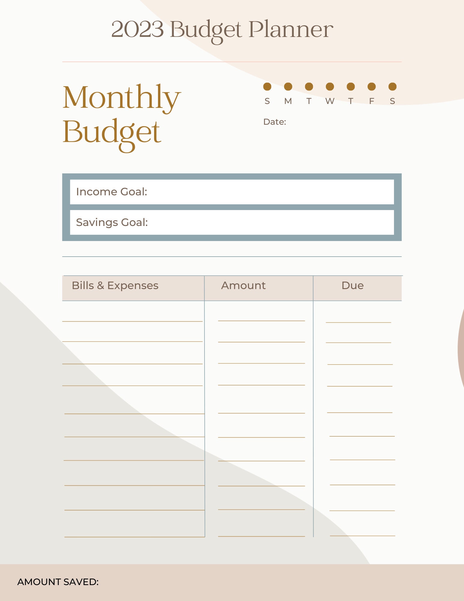 2023 Budget Tracker, Savings Tracker, Budget Planner, Financial Goals ...