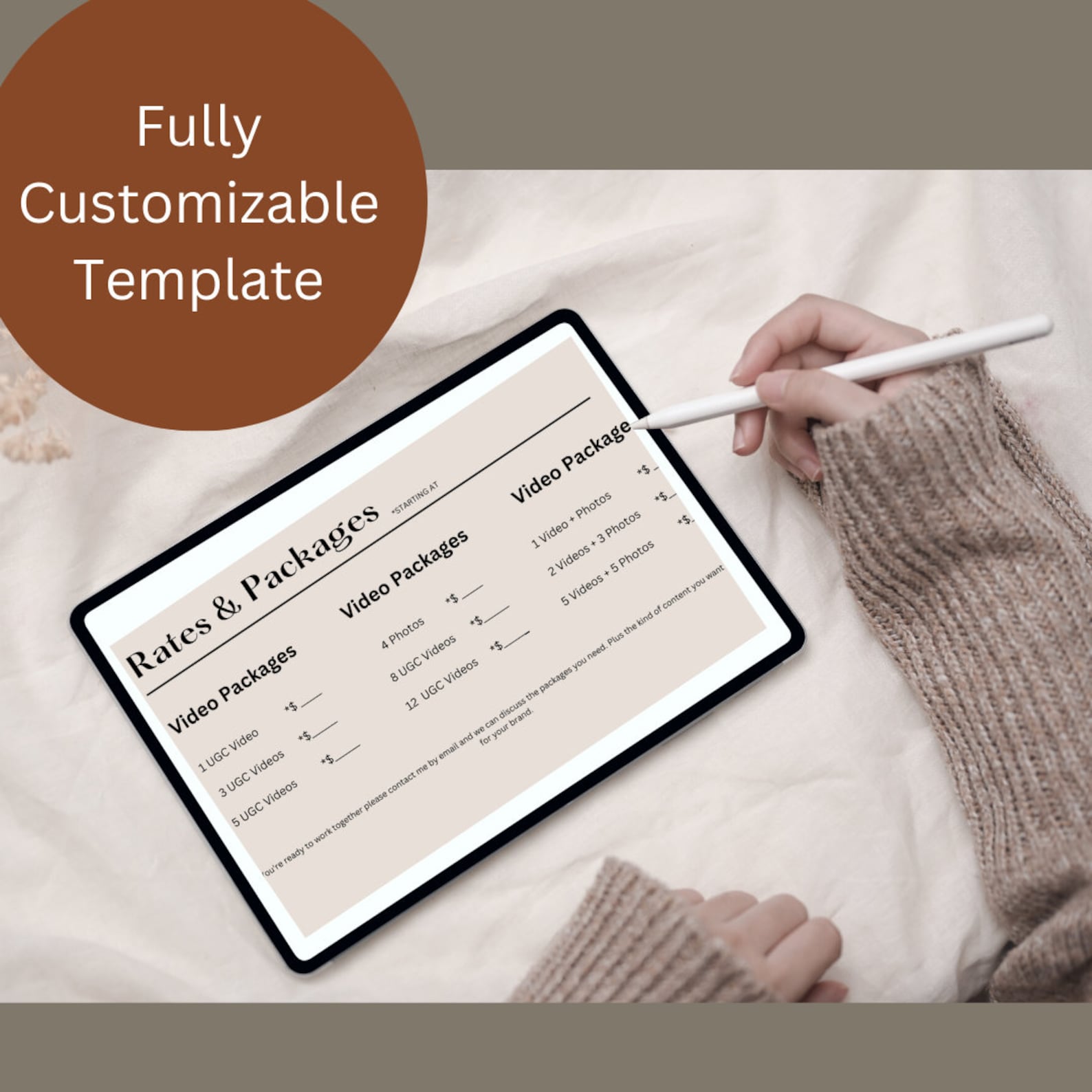 Editable UGC Portfolio Template, UGC Media Kit, New Year Side Hustle ...