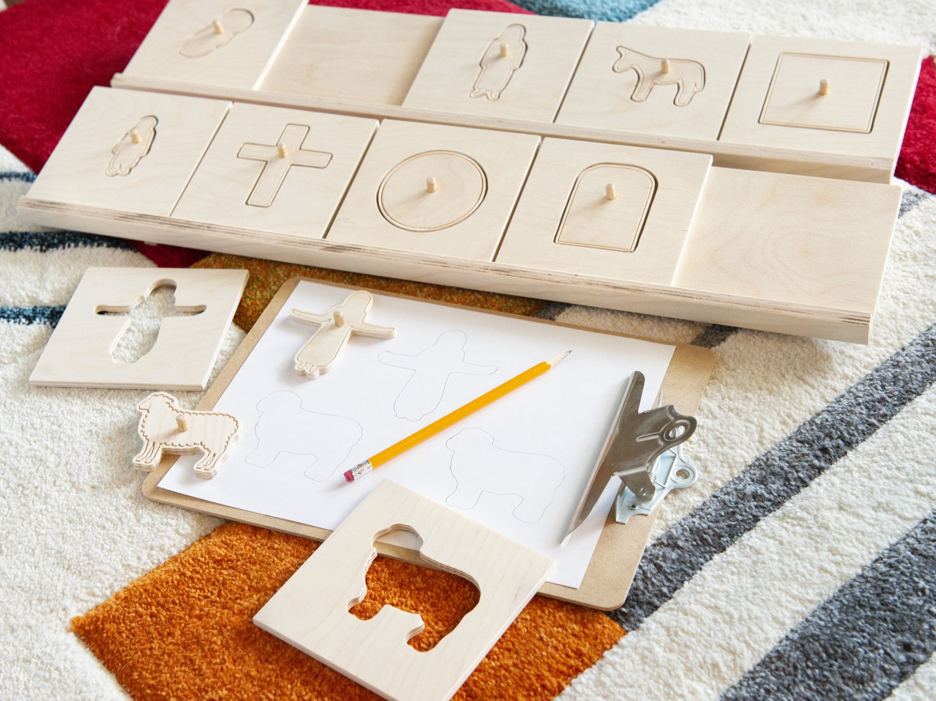 Tracing Montessori Metal Insets Hands-on Bible Stories Wood Figures ...