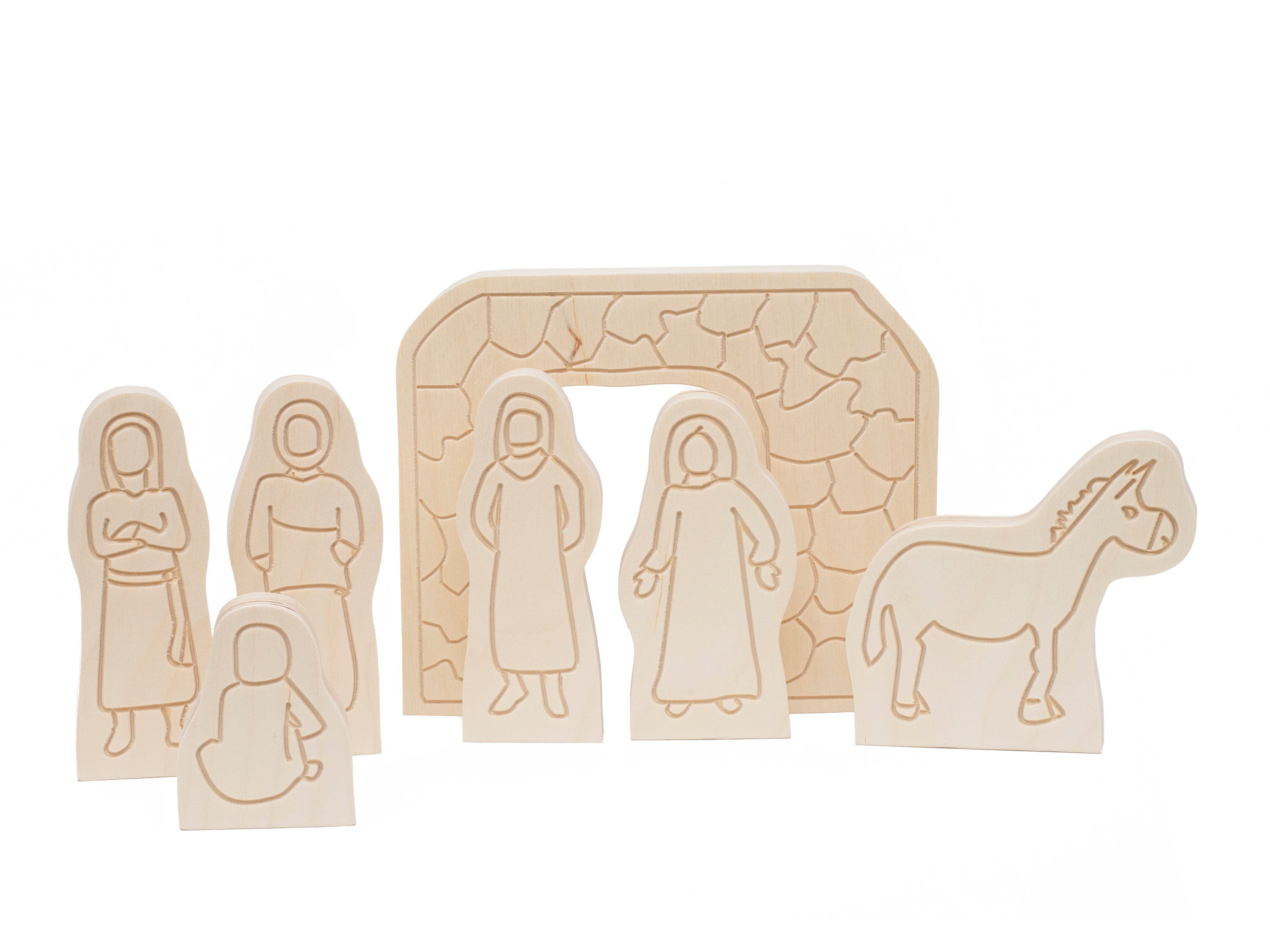 Jesus at the Temple Wood Figures: Bible Story Learning - Etsy