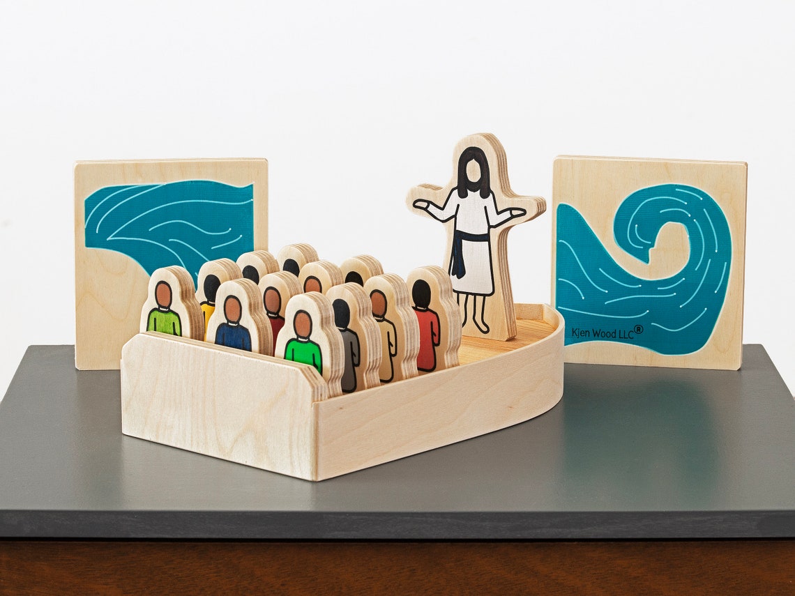Jesus Calms Storm: Wood Figures, Bible Story Set - Etsy