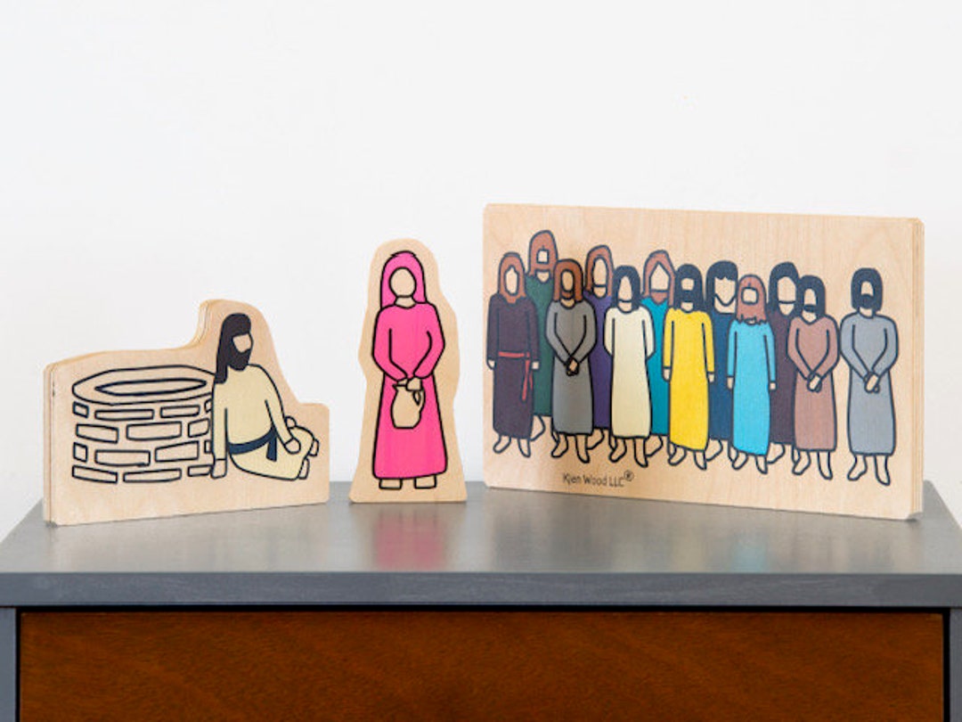 Samaritan Woman Hands-on Bible Stories Bible Lessons Wood Figures ...