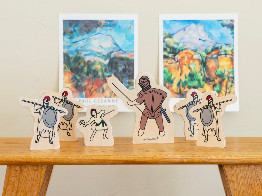 David and Goliath Wood Figures: Bible Story Learning - Etsy