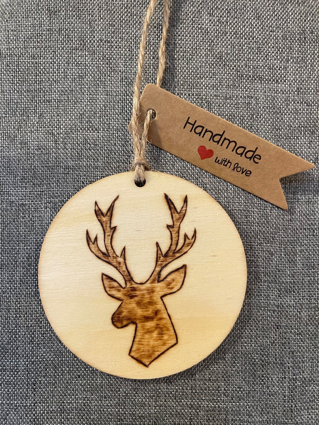 Wood Burned Deer Ornament - Etsy