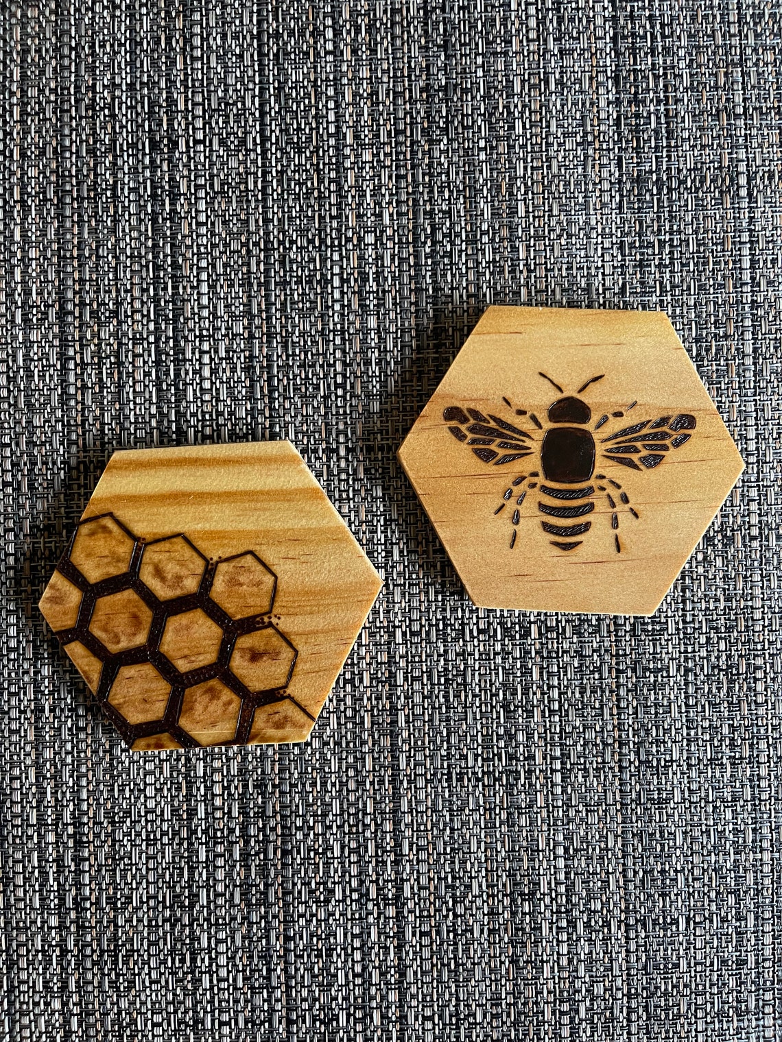 Wood Burned Honey Bee Coaster Set - Etsy