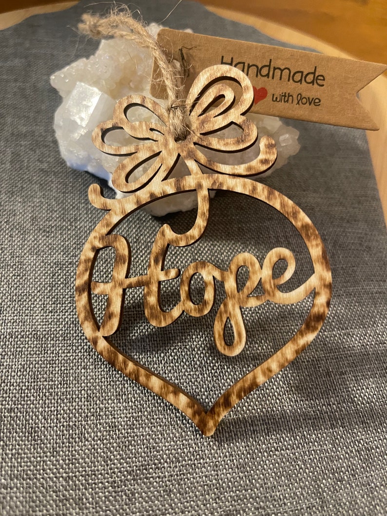 Wood Burned “hope” Ornament - Etsy