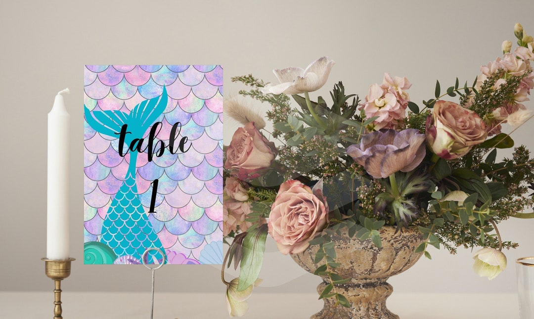 Printable Mermaid Table Numbers Digital Download - Etsy