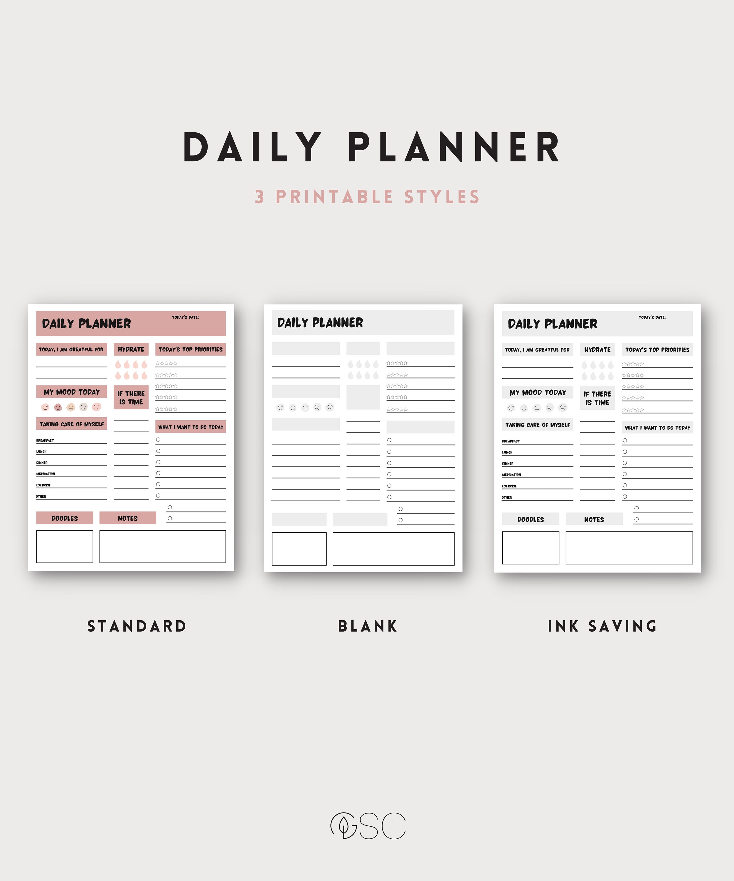 ADHD Daily Planner PRINTABLE Adult ADHD Journal Self Care - Etsy