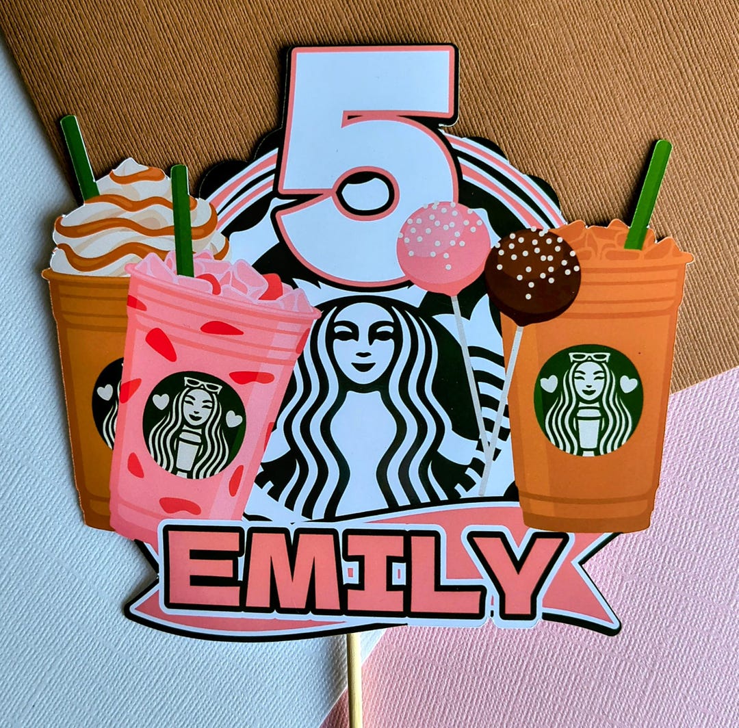 Personalized Coffee Shop Cake Topper - Etsy