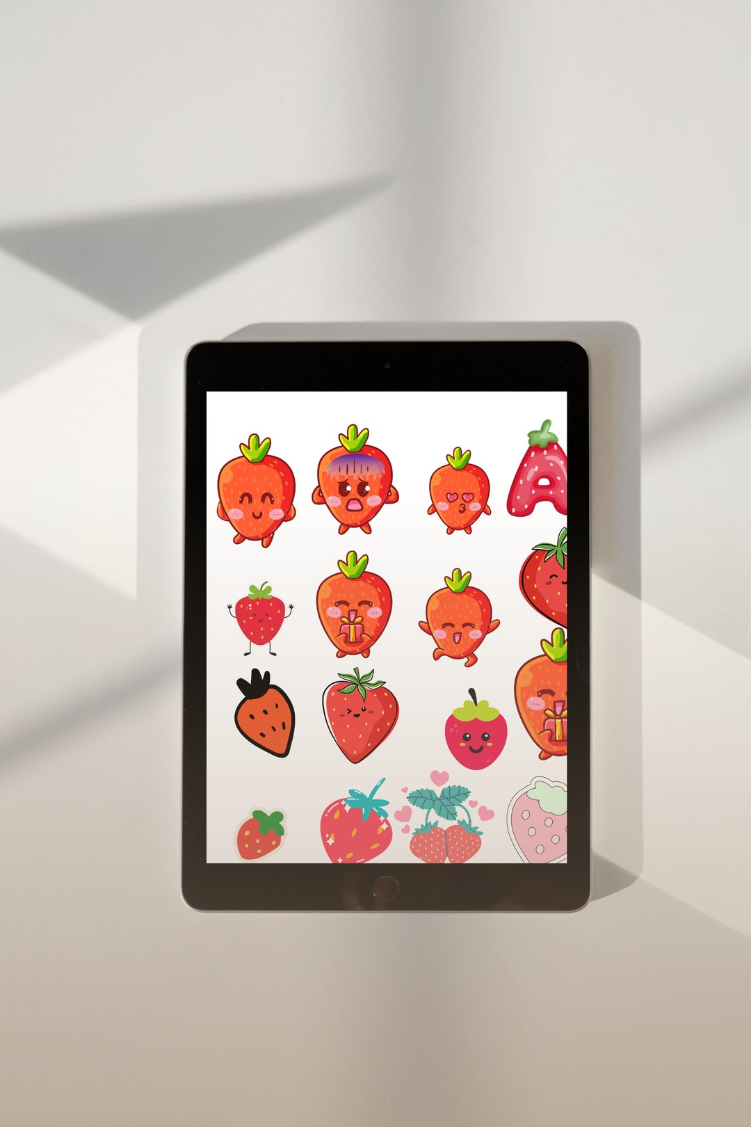 Cute Strawberry Sticker Sheet Kawaii Aesthetic Pink Food Dessert ...