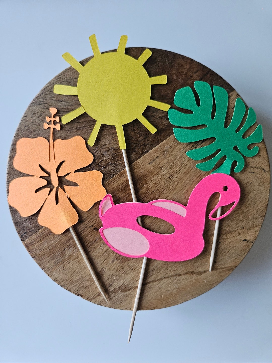 Tropical Cupcake Toppers Set of 12, Tropical Birthday, Tropical Party ...