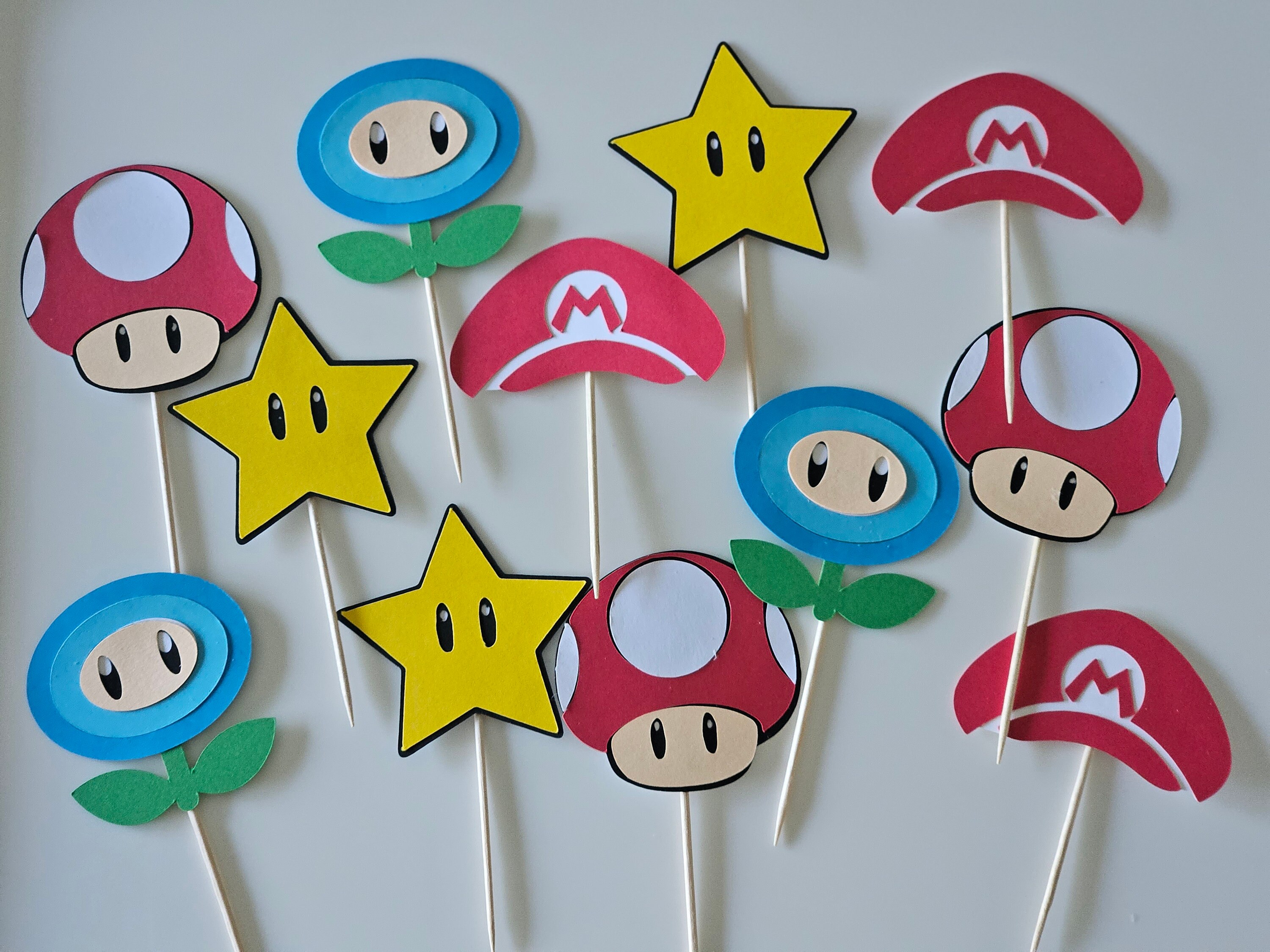 Super Mario Cupcake Toppers, Set of 12 - Etsy