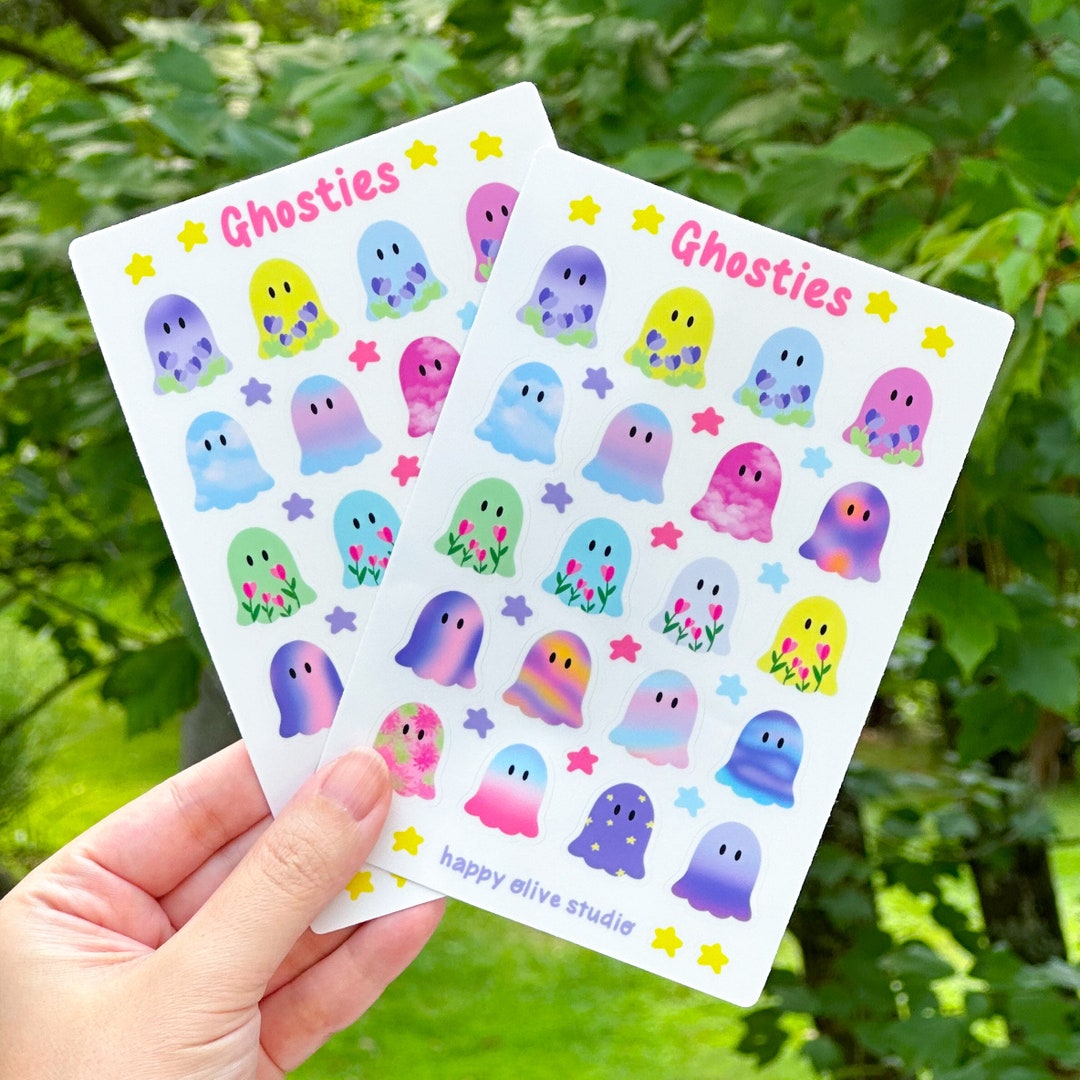 Ghosties Ghost Stickers, Multi Color Journal Planner Stickers ...