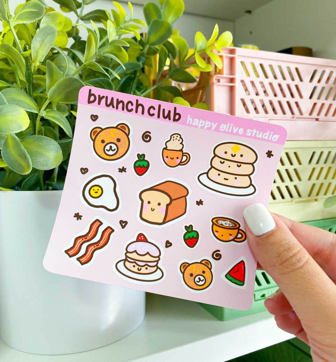 Brunch Club Sticker Sheet | High-quality Matte Stickers for Planners ...