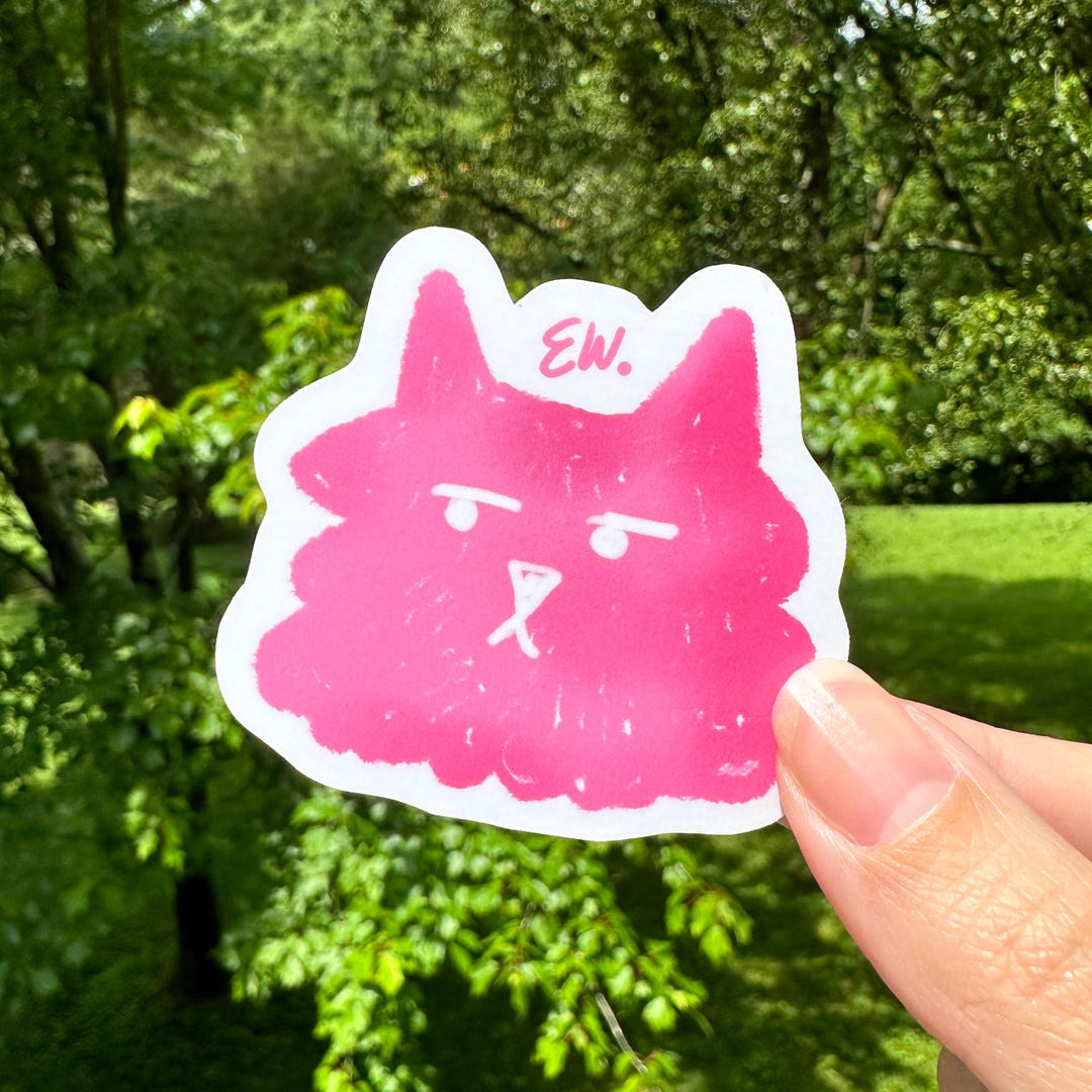 Judgment Cat Sticker, Cat Judging You Weatherproof Glossy for Water ...